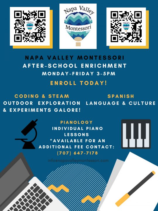 Enrichment_Poster - Napa Valley Montessori Primary, Kindergarten, Lower ...